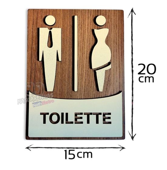 Placa toilet identificação de banheiros WC toilette mdf 3mm - JJ ...