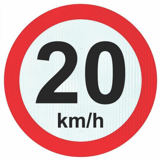 Placa Velocidade Máxima 20km/h 30x30 Refletivo Prismático - Afonso ...
