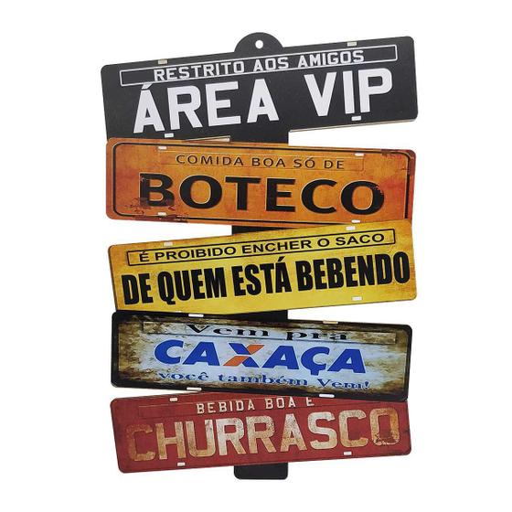 Placas Decor Área Vip com 5 Plaquinhas Boteco 20x30 Mdf Adesivado ...