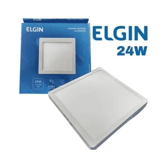 Plafon Painel Quadrado Sobrepor 24W Elgin Branco Frio 6500K - Plafon - Magazine Luiza
