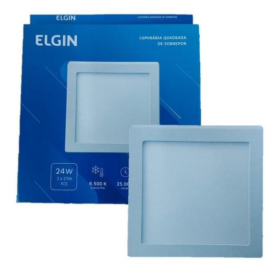 Plafon Painel Quadrado Sobrepor 24w Elgin Branco Frio 6500k - Plafon - Magazine Luiza