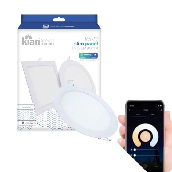 Plafon Painel Redondo Embutir 18w Inteligente Smart Wi-fi - KIAN ...