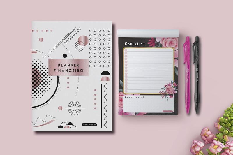Planner Financeiro + Checklist + Canetas - Nobre Criativa - Planner ...