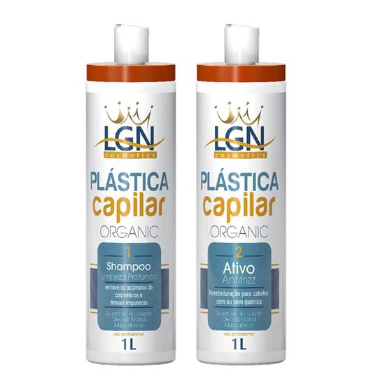 Plastica capilar Cristalização organica 1L Shampoo anti residuo 1L LGN ...