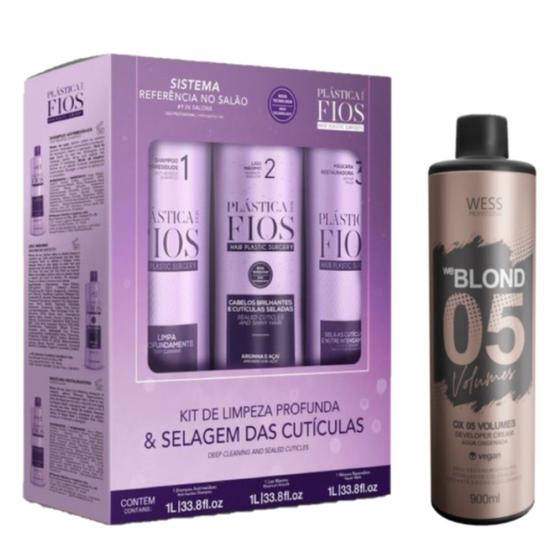 Plástica dos Fios Kit 3x1L + Wess OX 5 Volumes 900ml - CADIVEU/WESS ...