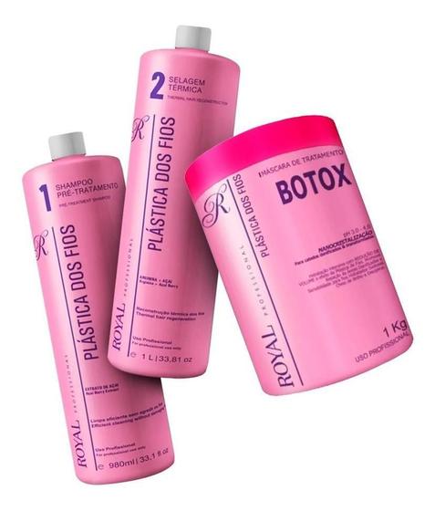Plástica Dos Fios Selagem Térmica Royal Litro + Botox Açaí - Royal ...