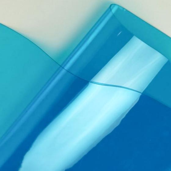 Plástico PVC Colorido Translúcido Azul - 50cm x 140cm P/ Artesanatos e ...