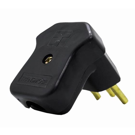Plug 2P+T 10A 250V Pb Preto Lateral Nbr Transmóbil - Transmobil - Plugs ...