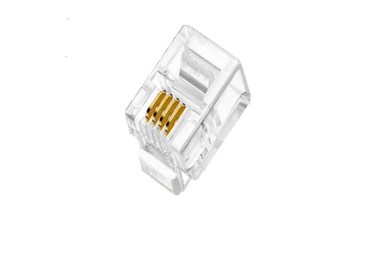 Plug Conector Rj11 6X4 Crimpar 4 Vias Telefonia 500 Peças - Golden ...