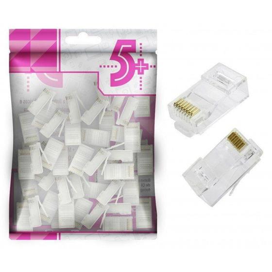 Plug Conector Rj45 CAT6 8x8 com Guia 5+ - Plugs e Adaptadores ...