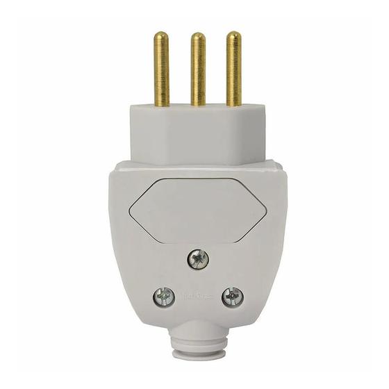 Plug Macho 2P+T 20A 250V Cinza Lateral/Axial Com Prensa Cabo - PIAL ...