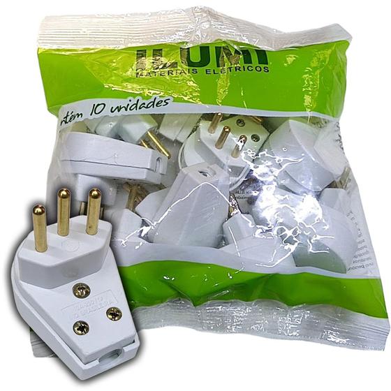Plug Macho com 3 Pinos Tomada Gigante 10a com Prensa Cabo para Extensão ...