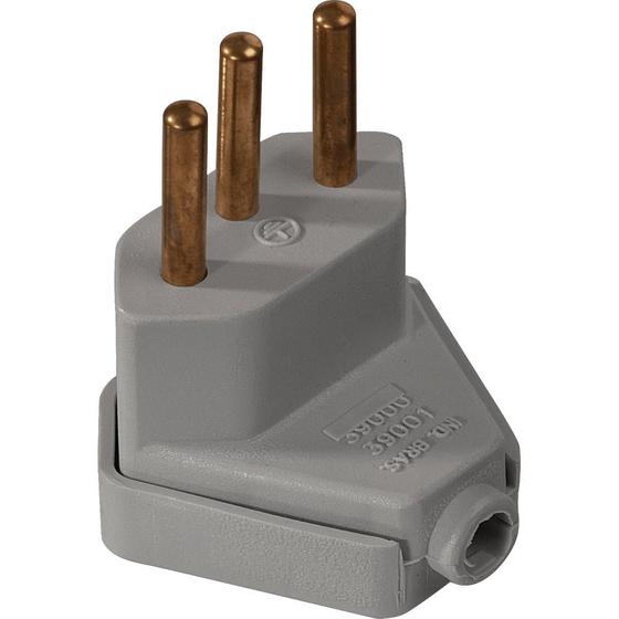 Plug macho curvo 2p+t 10a cinza mectronic - MEC TRONIC - Plugs e ...