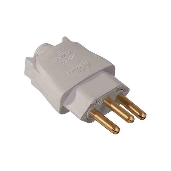Plug macho reto 20a 2p+t cinza mectronic - MEC TRONIC - Plugs e ...