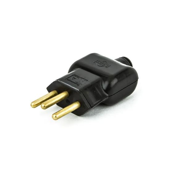 Plug Macho Tomada Elétrica Reto Tripolar 10A - Preto - CIRILO CABOS ...