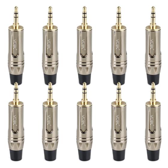 Plug P2 Aux Macho Estereo Profissional Voik Cvk-p2 10 Pçs - Cabos de ...