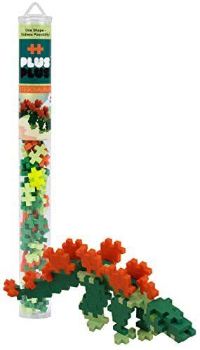 PLUS PLUS Mini Maker Tube Dinossauro Stegosaurus 70 peças, Construção ...