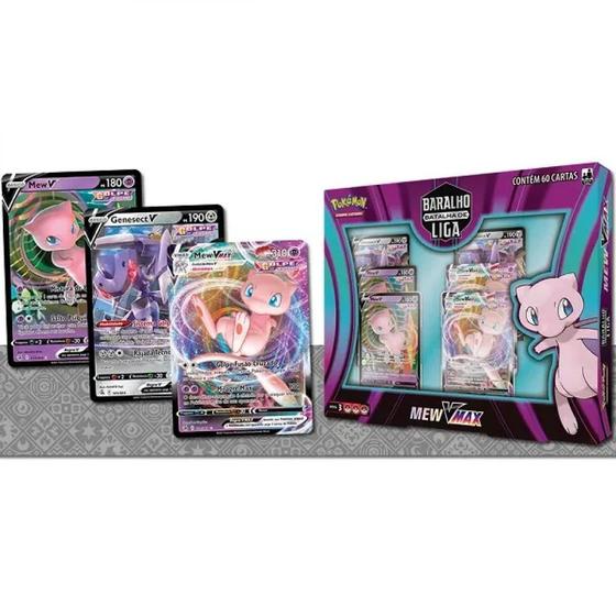 Pokemon Batalha de Liga Mew Vmax 32543 Copag - Deck de Cartas ...