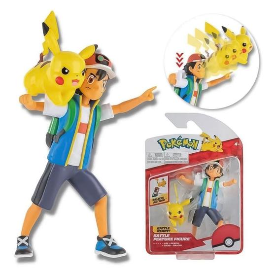 Pokémon Figuras De Ação Battle Ash E Pikachu 2602 - Sunny - Bonecos ...