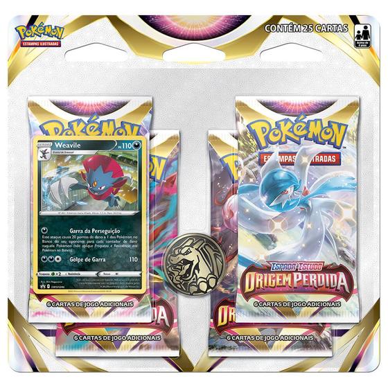Pokémon TCG: Quad Pack SWSH11 Origem Perdida - Weavile - Pokémon ...