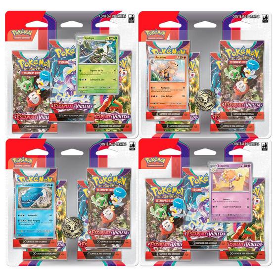 Pokémon TCG: SV1 Escarlate e Violeta 2 Quad Pack - Arcanine e Dondozo ...