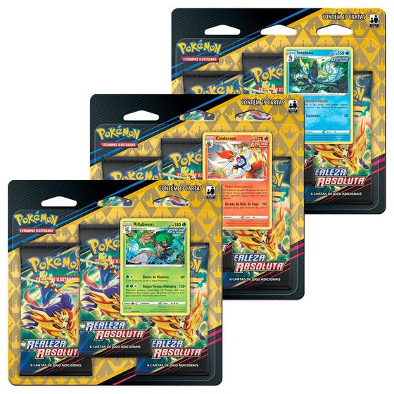 Pokémon TCG: Triple Packs Realeza Absoluta - Rillaboom + Cinderace ...