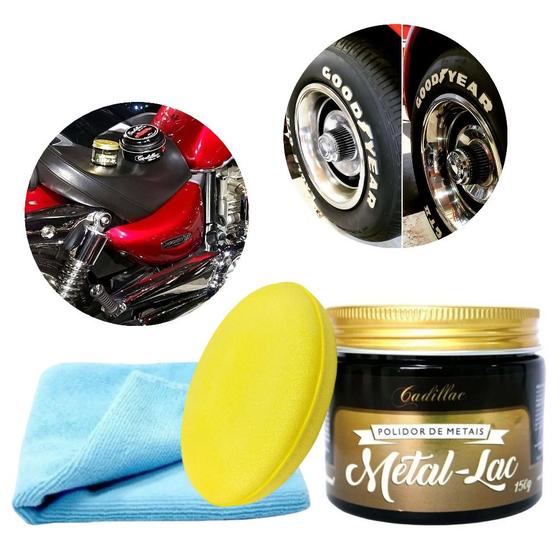 Polidor de Metais Cadillac Metal Lac 150g + Aplicador + Pano - Produtos ...