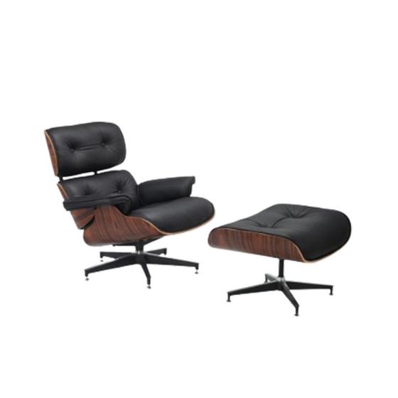 Poltrona Charles Eames Preta Puff GRP - Poltrona com Puff - Magazine Luiza