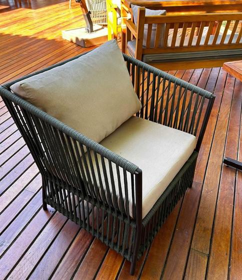 Poltrona Corda Náutica e Alumínio para Varanda Sala Jardim - Sarah ...