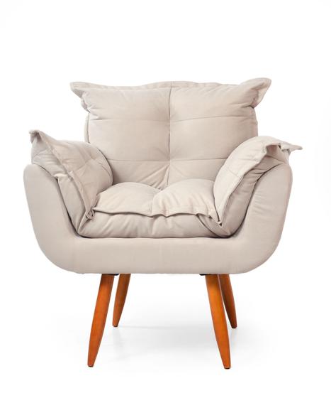 Poltrona Decorativa Paula- Bege claro- Reforçada - JN Estofados ...