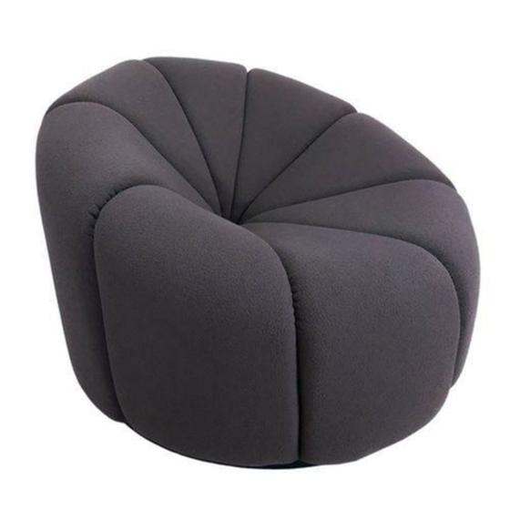 Poltrona Moderna Estofado Aveludado Marrom Estilo Puff - LUXdécor ...