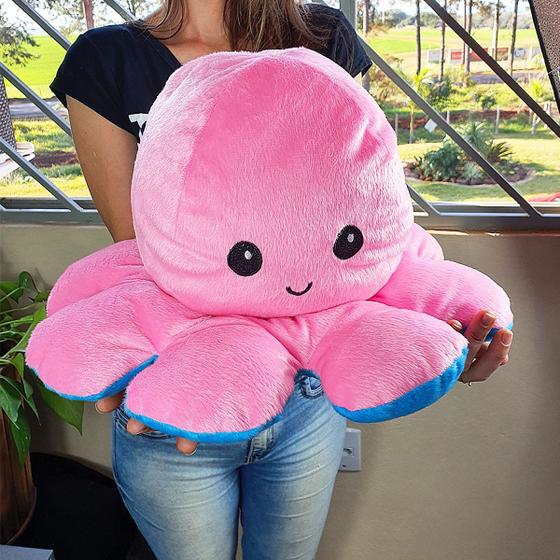 Polvo Grande 45cm Tiktok Boneco Dupla Face Humor Bravo Feliz - Dextil ...