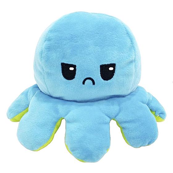 Polvo Reversível Humor Bipolar Pelúcia Tik Tok Azul e Verde DMT6182 ...