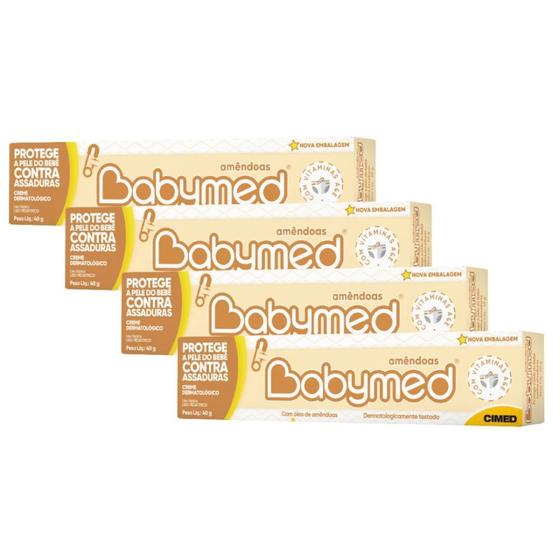 Pomada Babymed com Oleo de Amendoas Cimed 40g- 4 Unidades - Creme ...