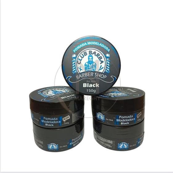 Pomada modeladora Black 150g cada - Club Barba - Biotchelly - 5 undades - Pomada para Cabelo ...