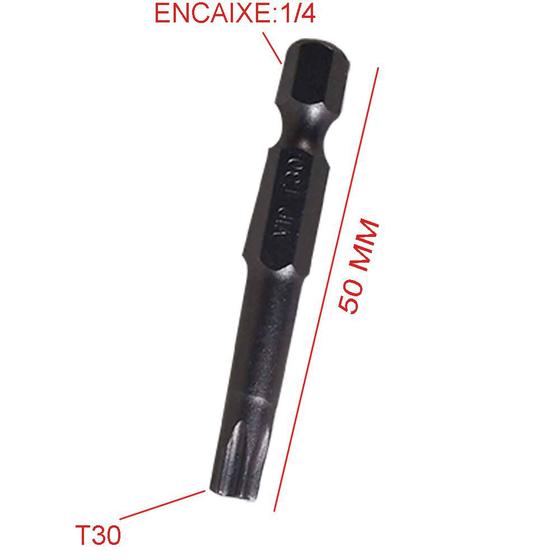 Ponteira Bit Torx - T30 X 1/4 X 50 MM - Premium - Viptools - Bits e Brocas - Magazine Luiza