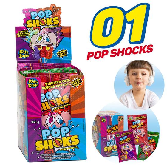 Pop Shocks Em Pirulito Kids Zone Com Açucar Explosivo 1 Und - Pirulito ...