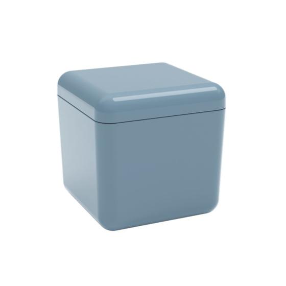 Porta Algodão e Cotonete Cubo 8,5cm Azul Fog Organizador Banheiro ...