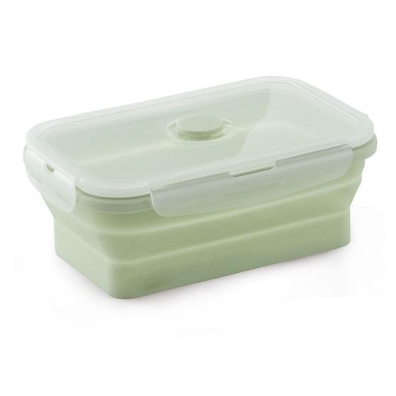 Porta Alimento Retrátil com Tampa Silicone Verde 1 litro - Mimo Style ...
