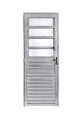Porta Basculante Vidro Liso Incolor - Alumínio Brilhante - Linha 25 ...