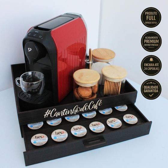 Porta Cápsulas Cantinho do Café Mdf Organizador Suporte Cafeteira ...