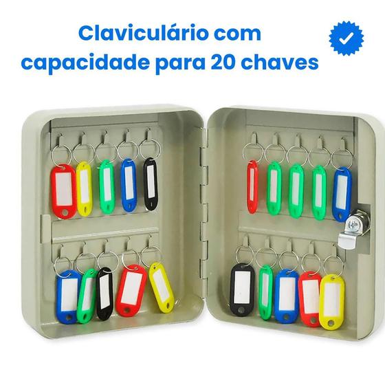 Porta Chaves Armário Claviculário De 20 Chaves Com Chaveiros - Western ...