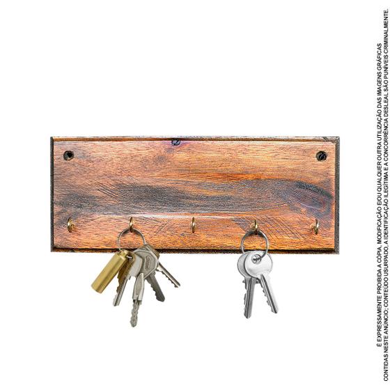 Porta Chaves Formato Chave Rustico De Madeira - TOC LAR - Porta-Chaves ...
