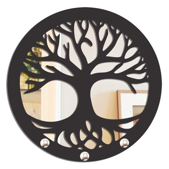 Porta Chaves Parede Decorativo Espelhado Gancho Chave Suporte Arvore da ...
