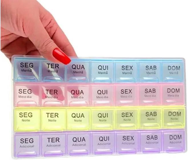 Porta Comprimido 4x Dia Semanal Capsulas Manha Tarde Noite - Rio ...