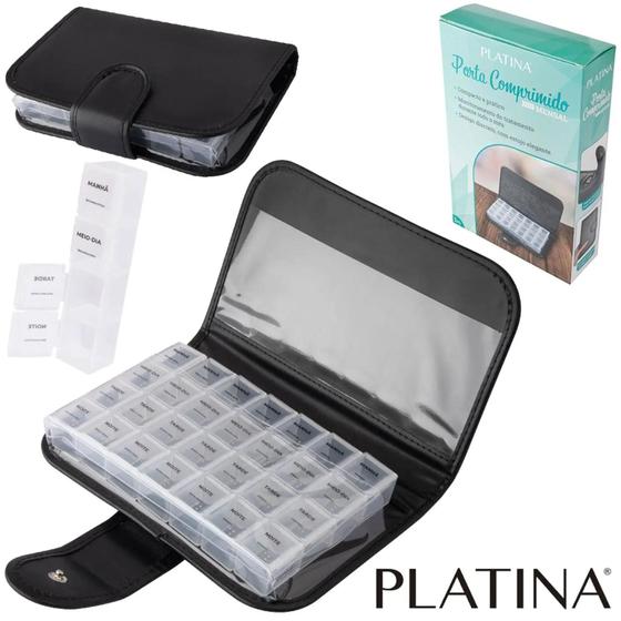 Porta Comprimido Mensal e Semanal no Estojo Com 28 Compartimentos ...