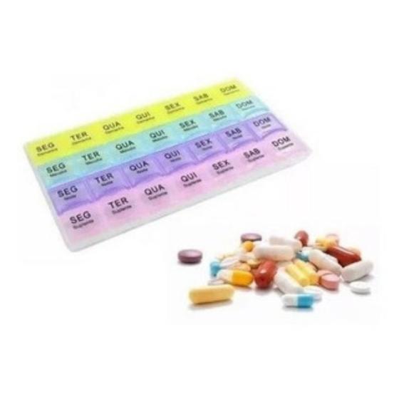 Porta Comprimidos Medicamento Remédios caixinhaSemanal Diario 4x - NS ...