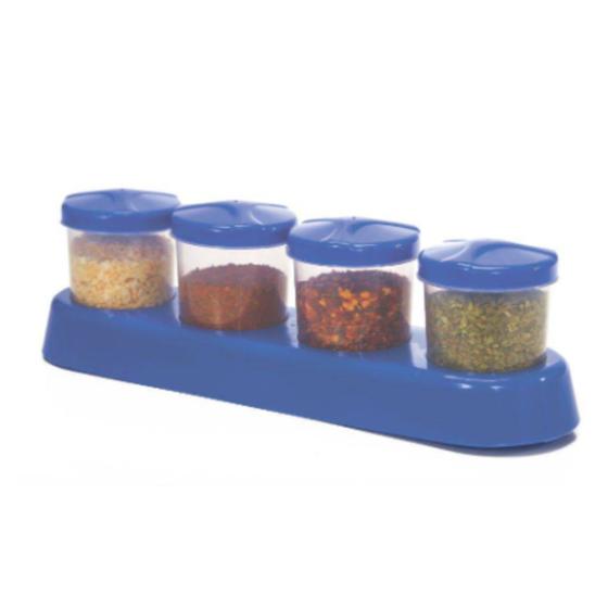 Porta condimentos para temperos 4 Peças com Suporte Plastico - Erca ...