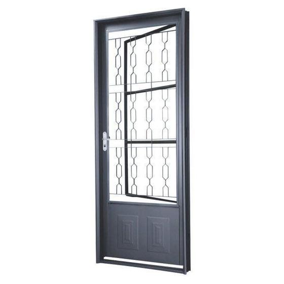 Porta de Aço com Postigo Grade Elo Minas Sul Mgm 215 x 85 x 12cm ...