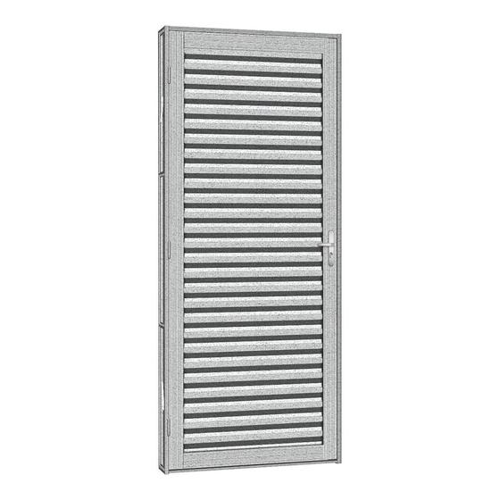 Porta de Aço Laminada Silver 61x215 R50 Abertura Esquerda Prata ...